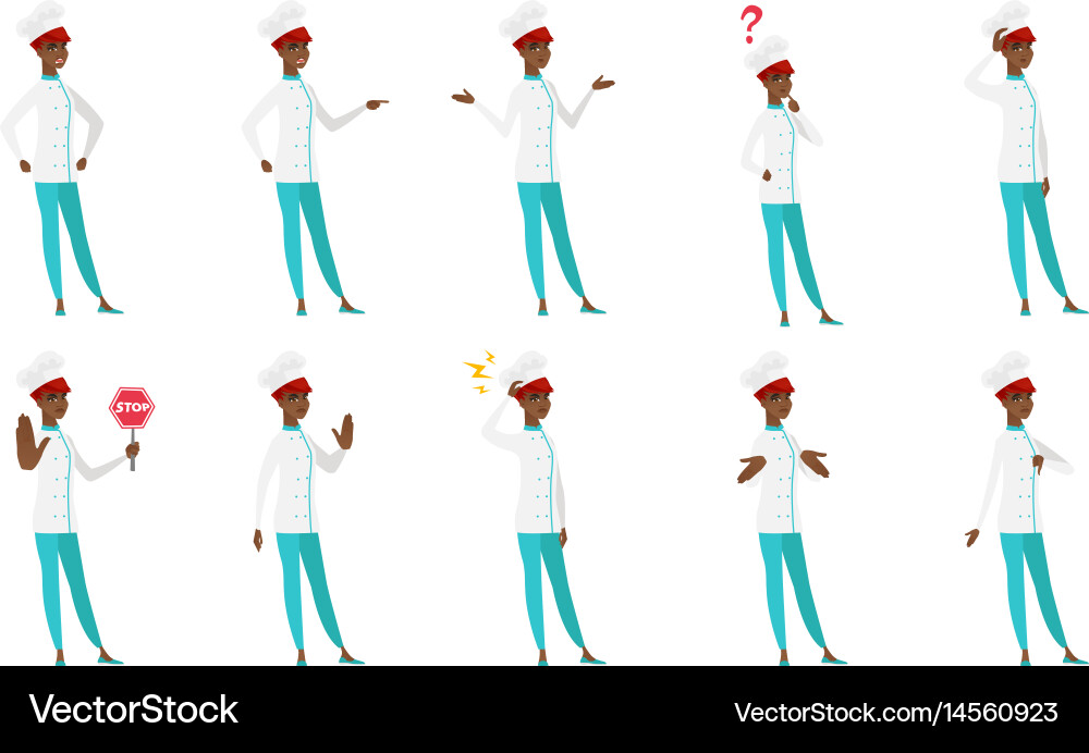 Set of chef-cooker characters Royalty Free Vector Image