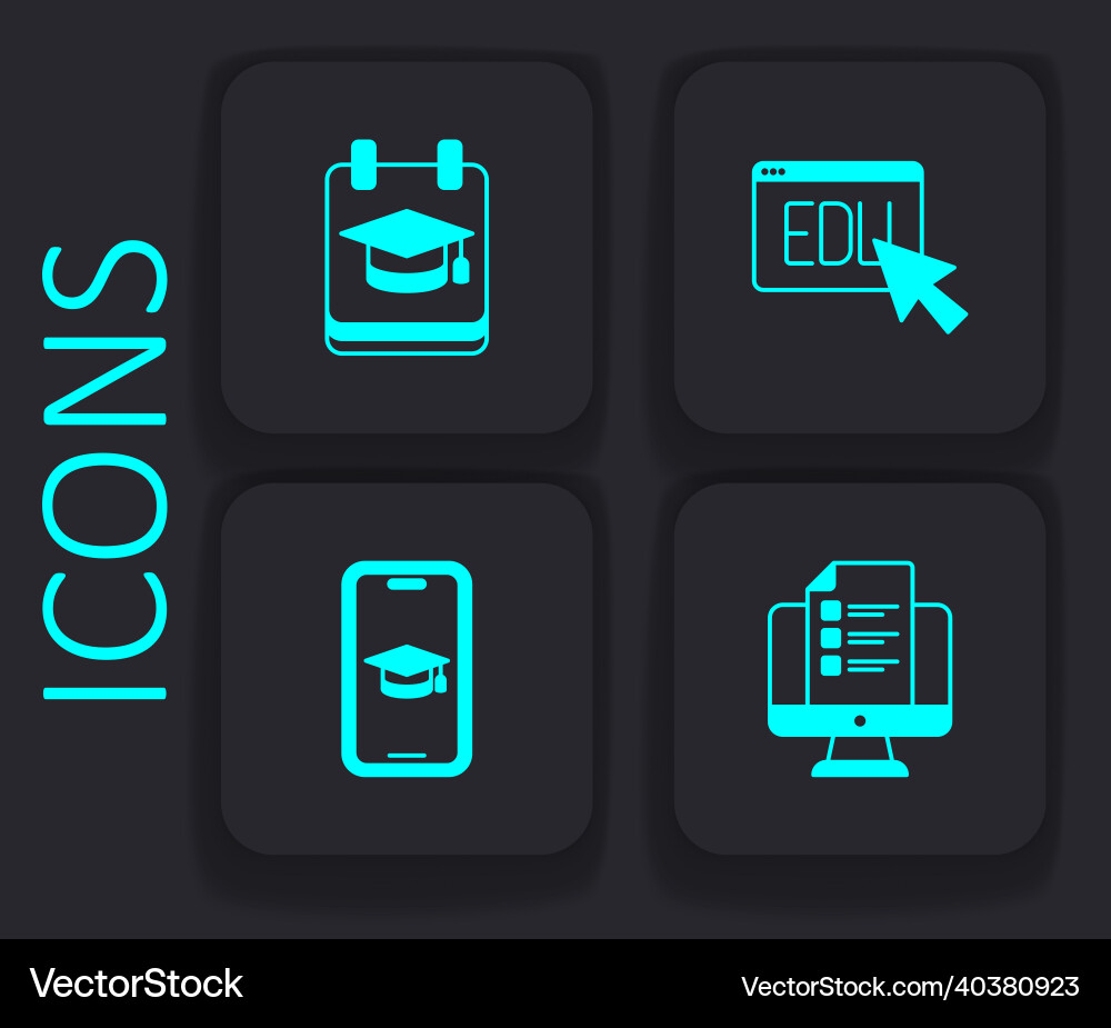 Set online quiz test survey education Royalty Free Vector