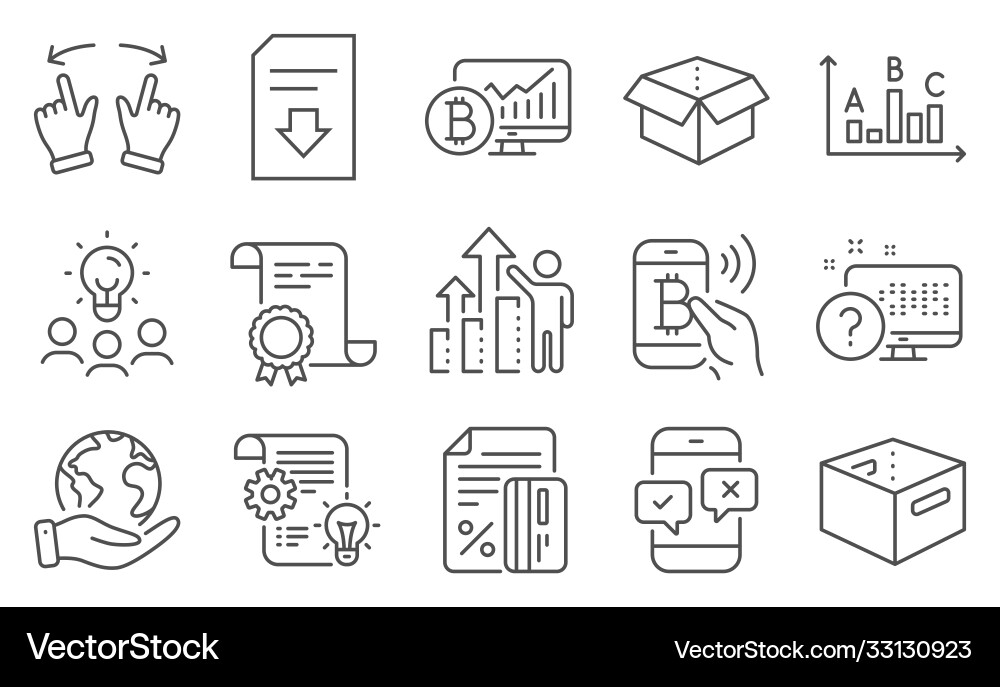 Set technology icons such as phone survey Vector Image