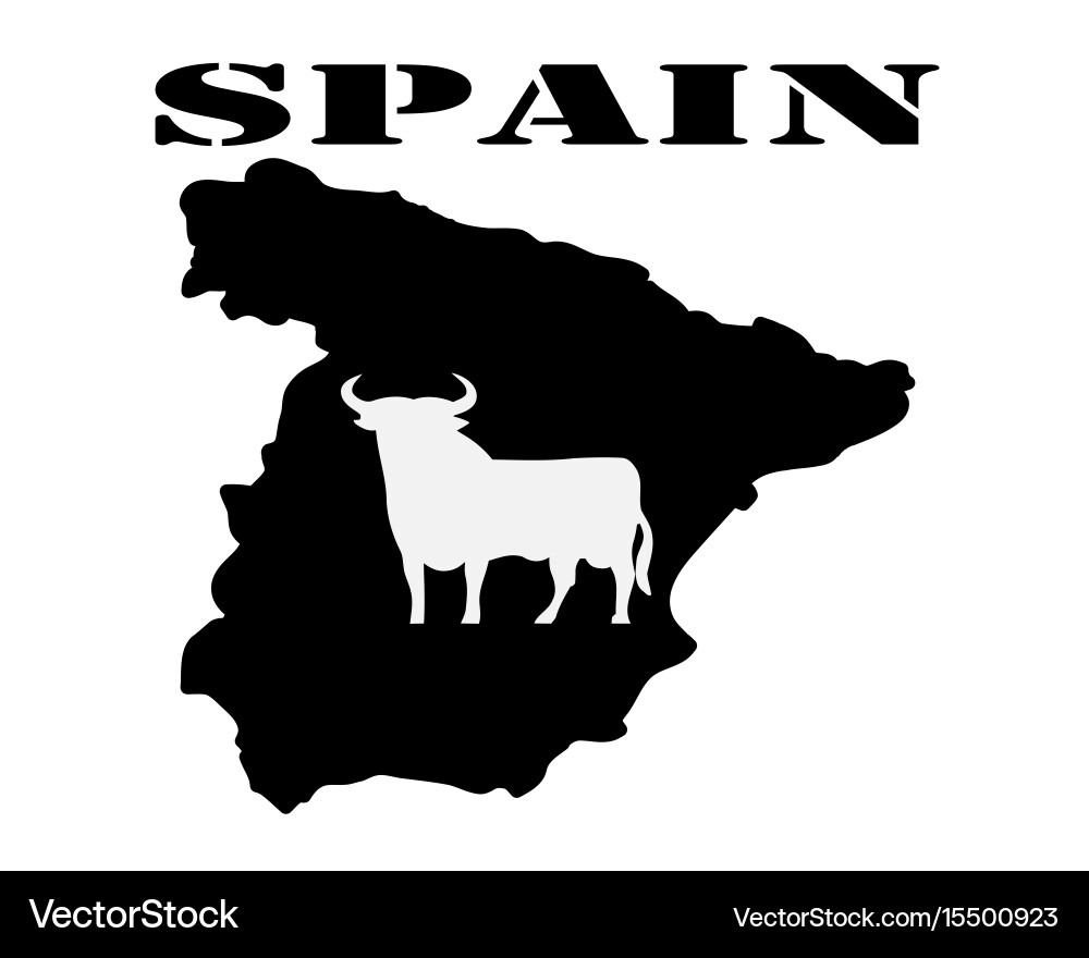Symbol of spain and maps Royalty Free Vector Image