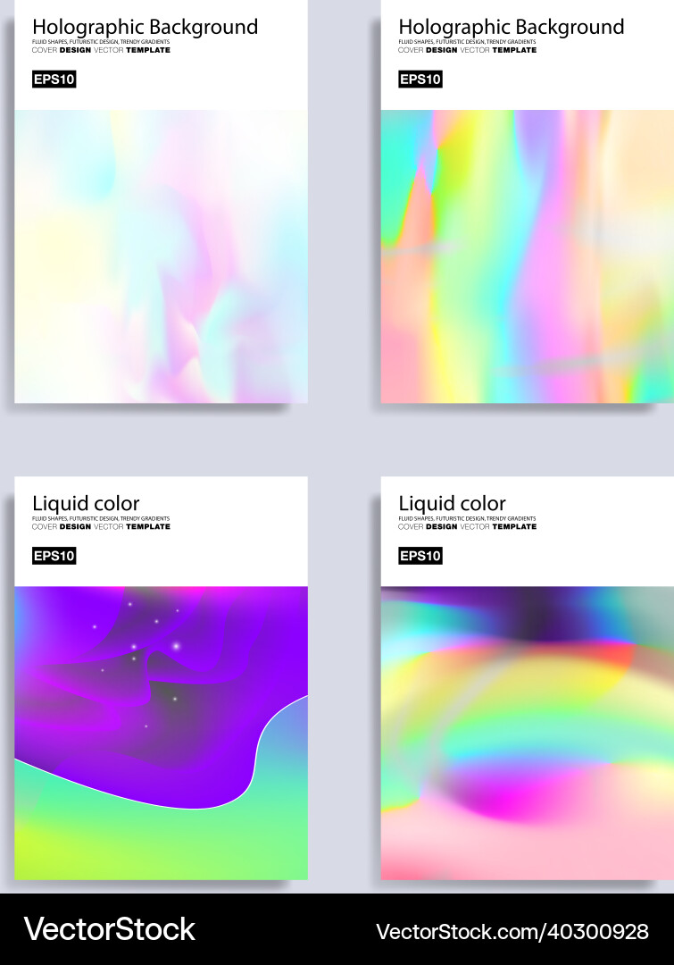Abstract colorful shapes covers design set Vector Image