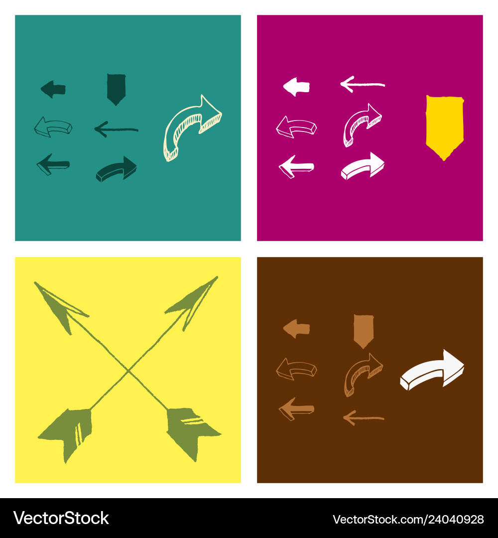 Arrows collection with elegant style and black Vector Image