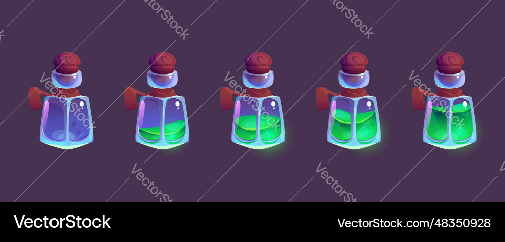 Chemical laboratory potion bottle game animation Vector Image