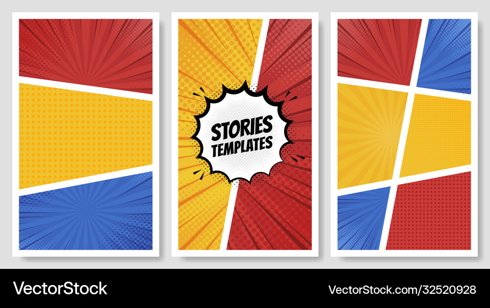 Comic speech bubbles book page elements Royalty Free Vector