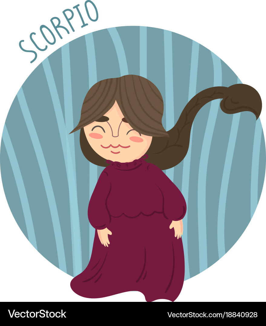 Cute zodiac sign - scorpio Royalty Free Vector Image