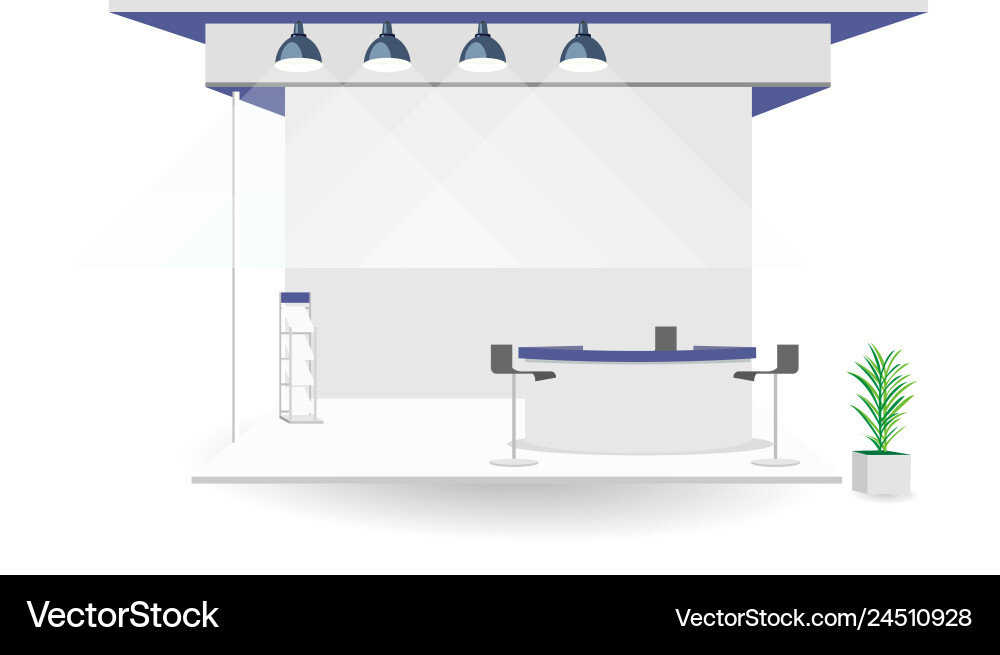 Grand exhibition stand display mock up isolated Vector Image