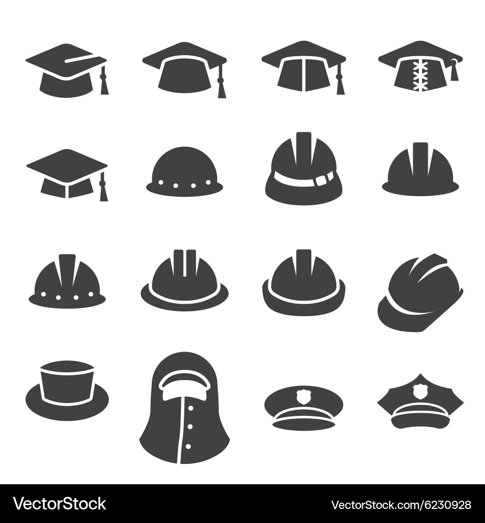 Hat icon set Royalty Free Vector Image - VectorStock