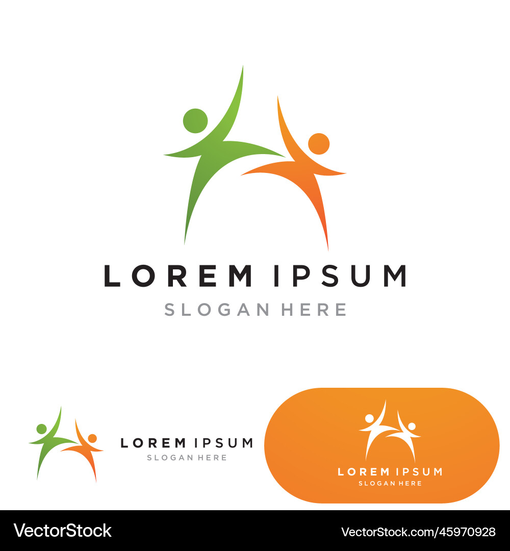 Healthy life people logo Royalty Free Vector Image