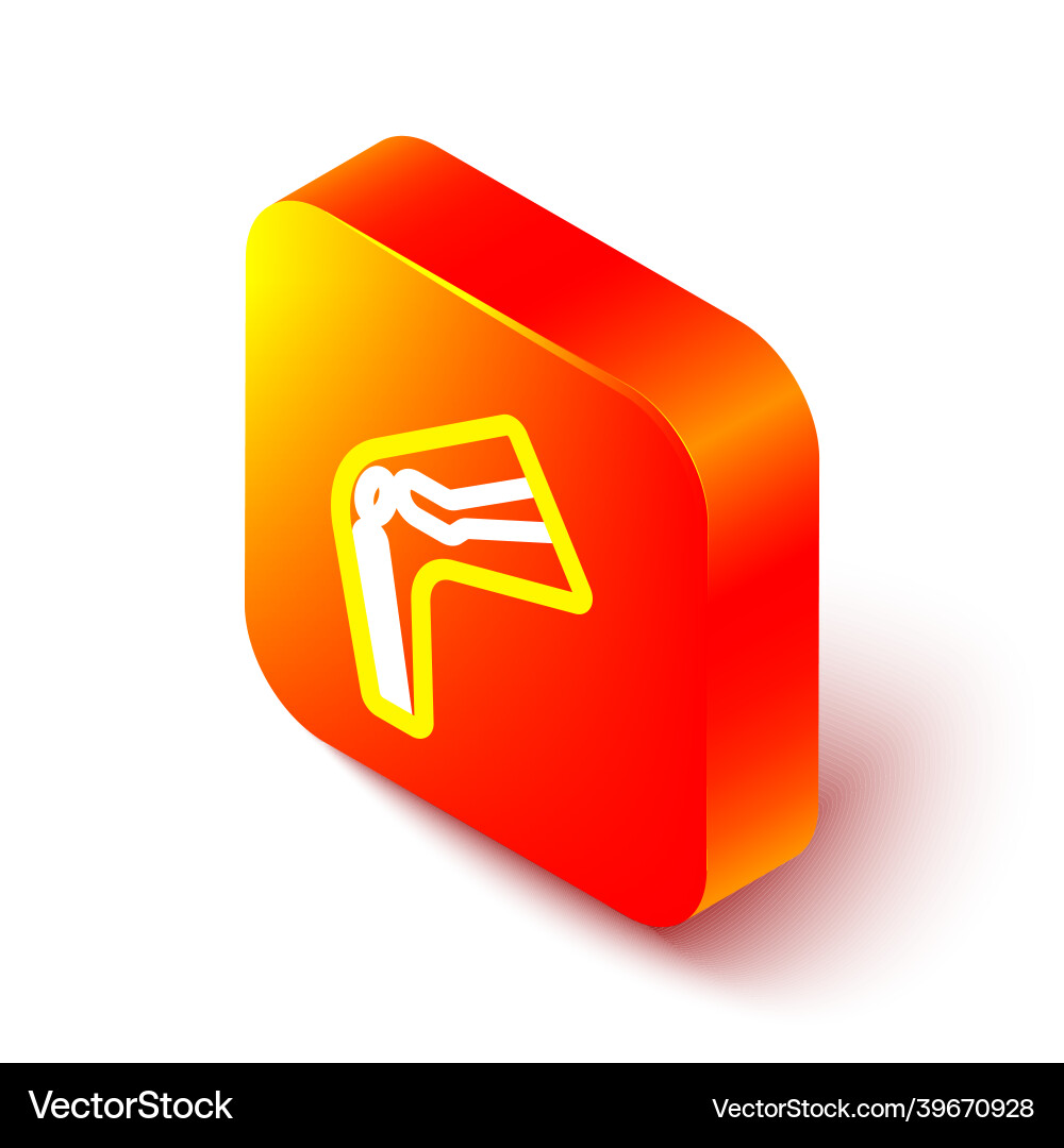 Isometric line bone pain icon isolated on white Vector Image