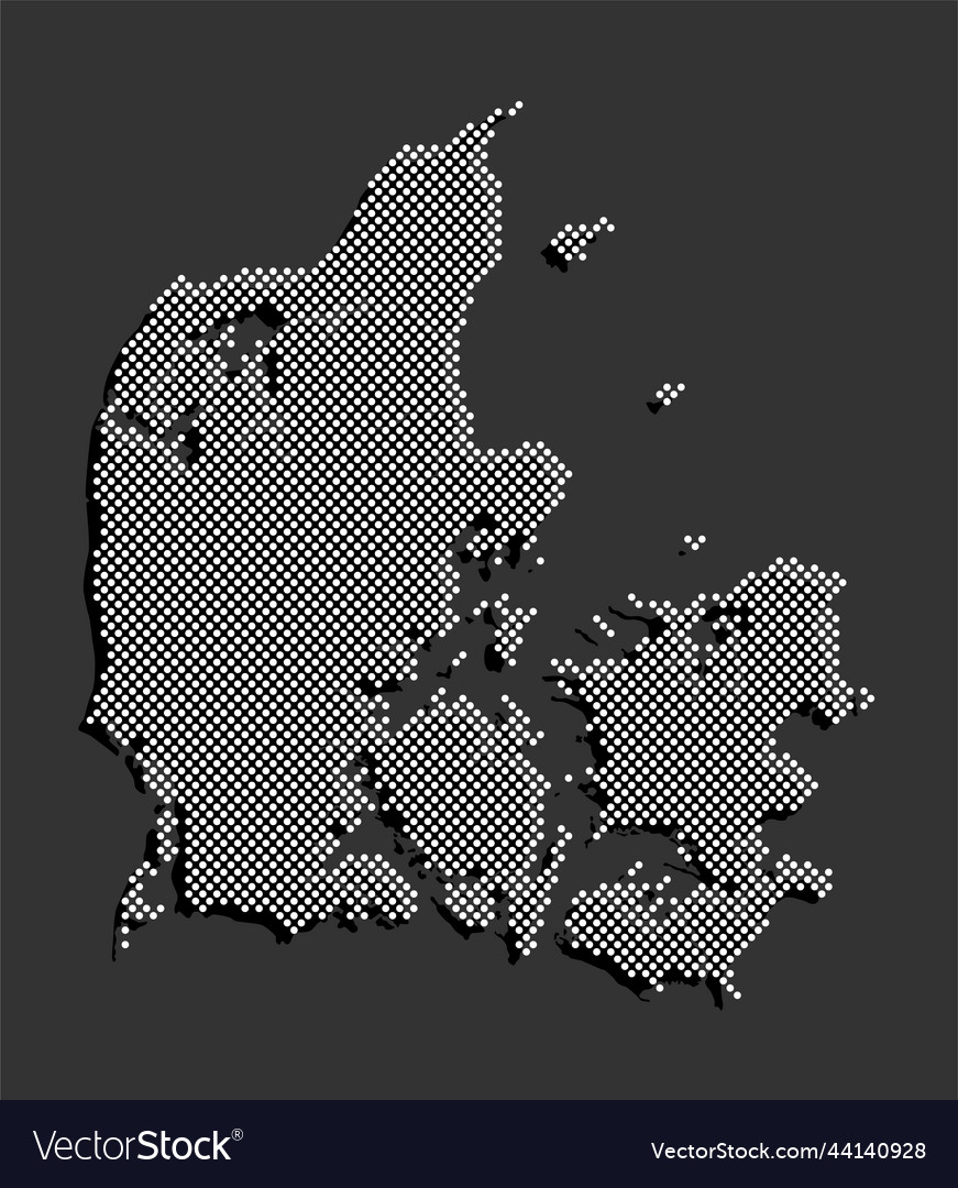 Map denmark from dots digital template Royalty Free Vector