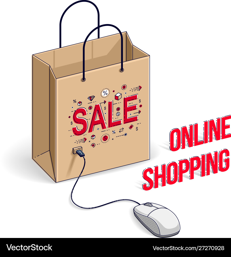 Online shop concept web store internet sales Vector Image