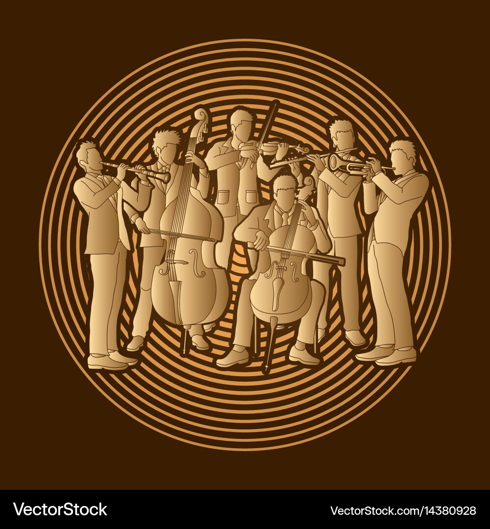 Orchestra player group of musician Royalty Free Vector Image
