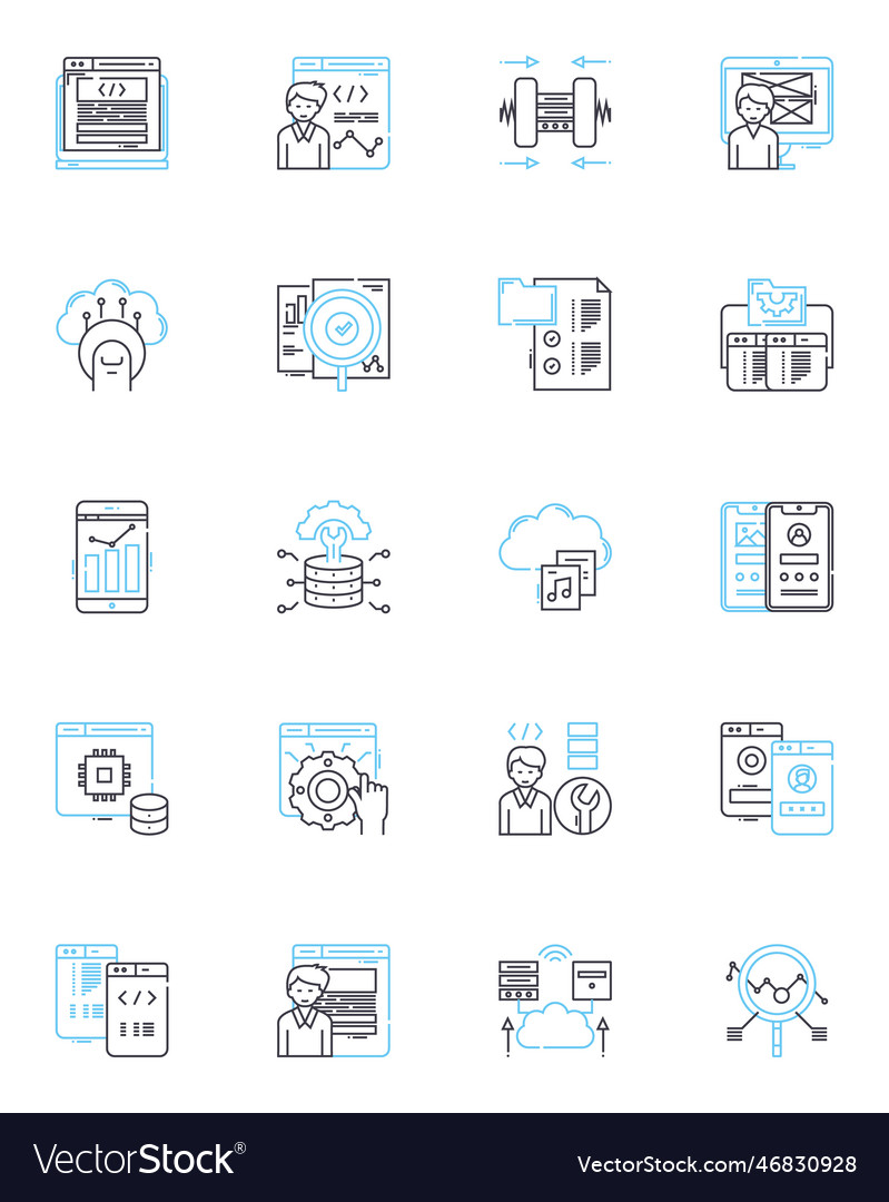 Predictive analytics linear icons set forecasting Vector Image Predictive analytics linear icons set forecasting Vector Image