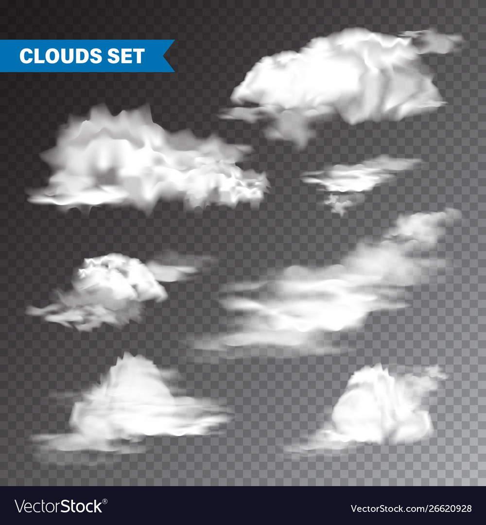 Realistic clouds set isolated cloud Royalty Free Vector