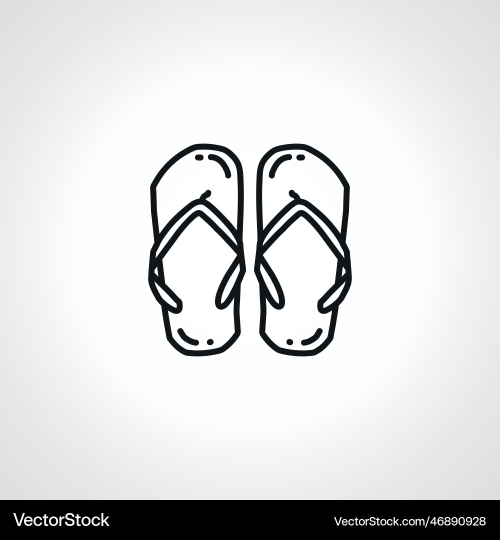 Slippers line icon beach outline icon Royalty Free Vector
