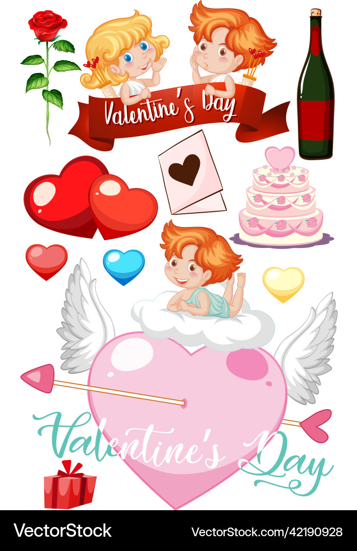 Valentine theme with cupid and hearts Royalty Free Vector