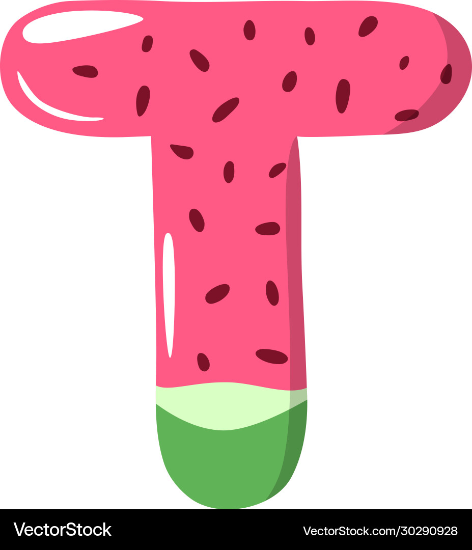 Watermelon alphabet sign on white background Vector Image