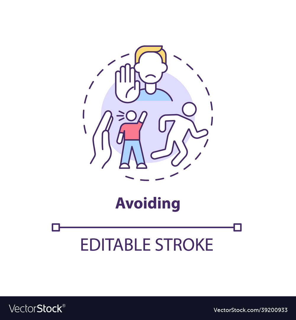 Avoiding concept icon Royalty Free Vector Image