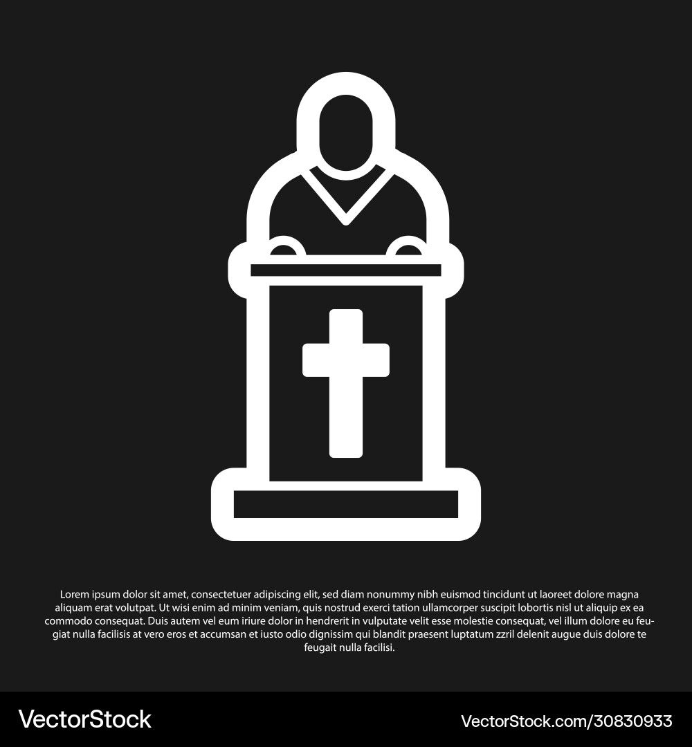 Black church pastor preaching icon isolated Vector Image