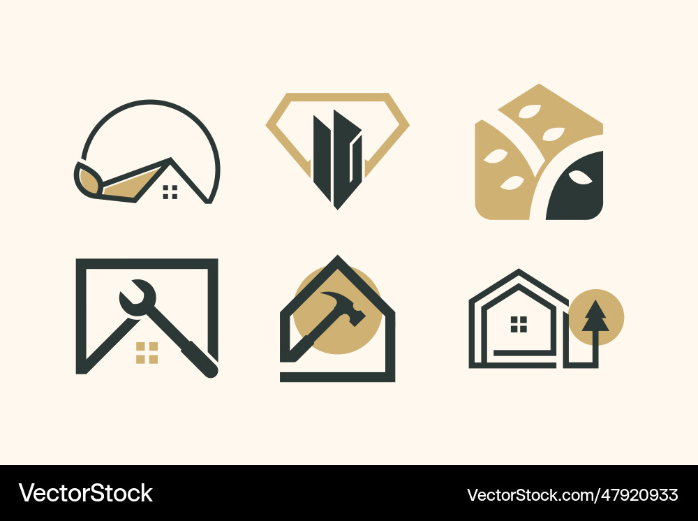 Building and house logo design collection Vector Image