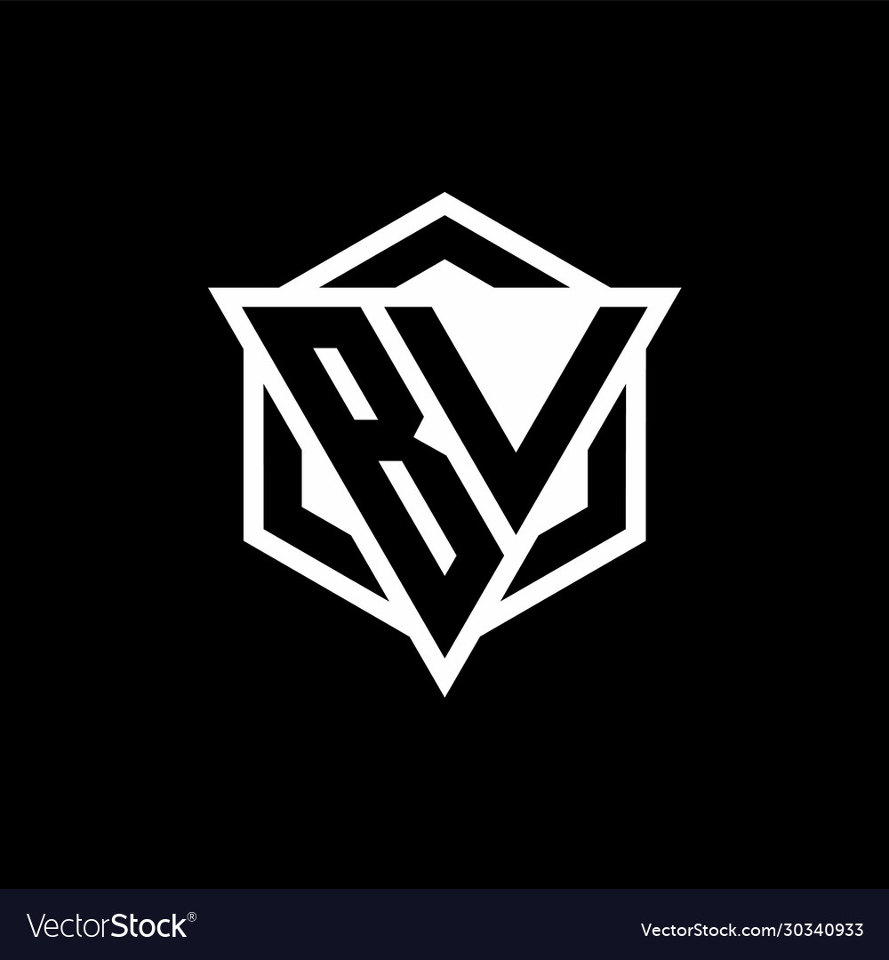 Bv logo monogram with triangle and hexagon shape Vector Image