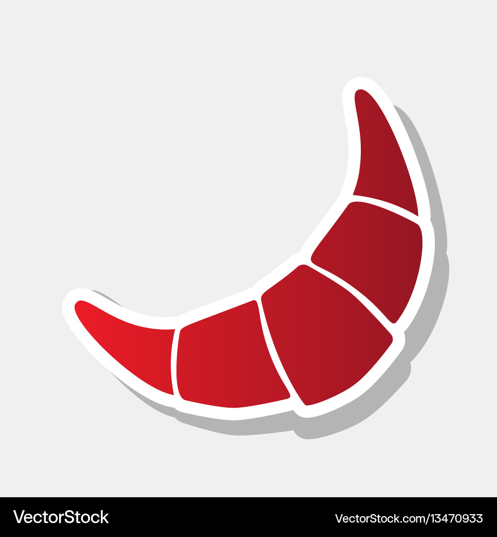 Croissant simple sign new year reddish Royalty Free Vector