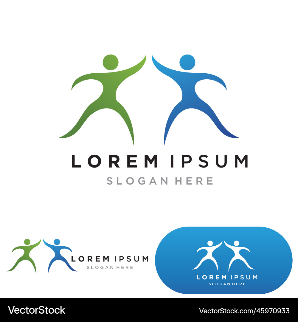 Healthy life people logo Royalty Free Vector Image