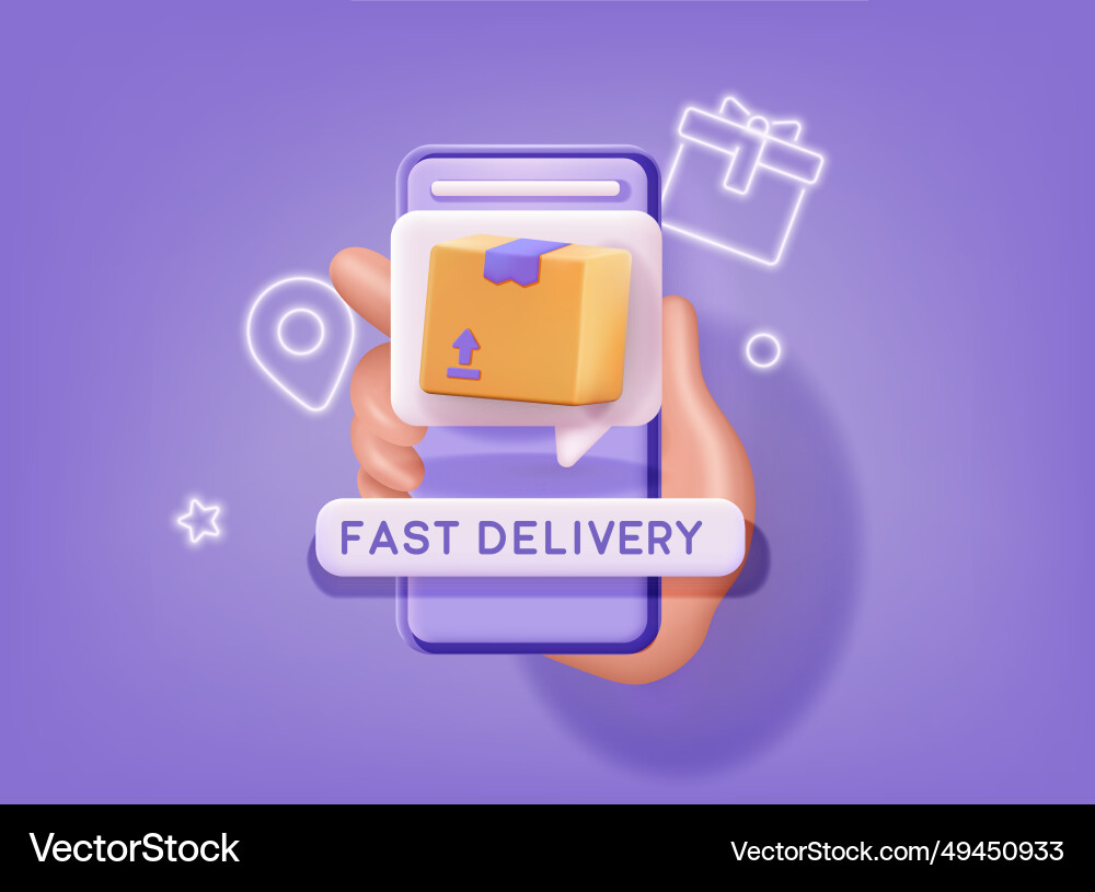 Online fast delivery service concept online order Vector Image