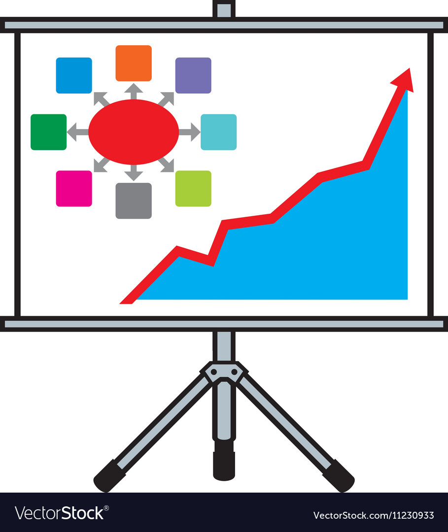 Projector with graphs Royalty Free Vector Image