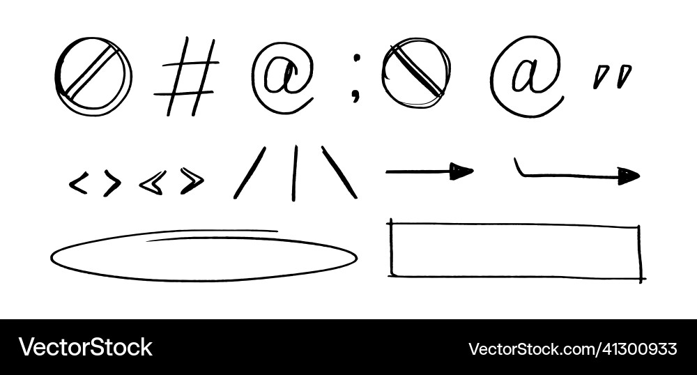 Punctuation doodle signs and symbols handwriting Vector Image