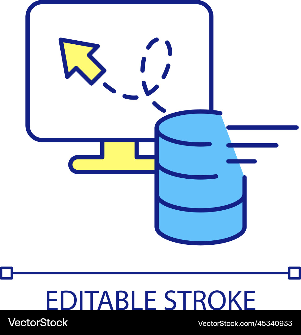Quick data server response rgb color icon Vector Image