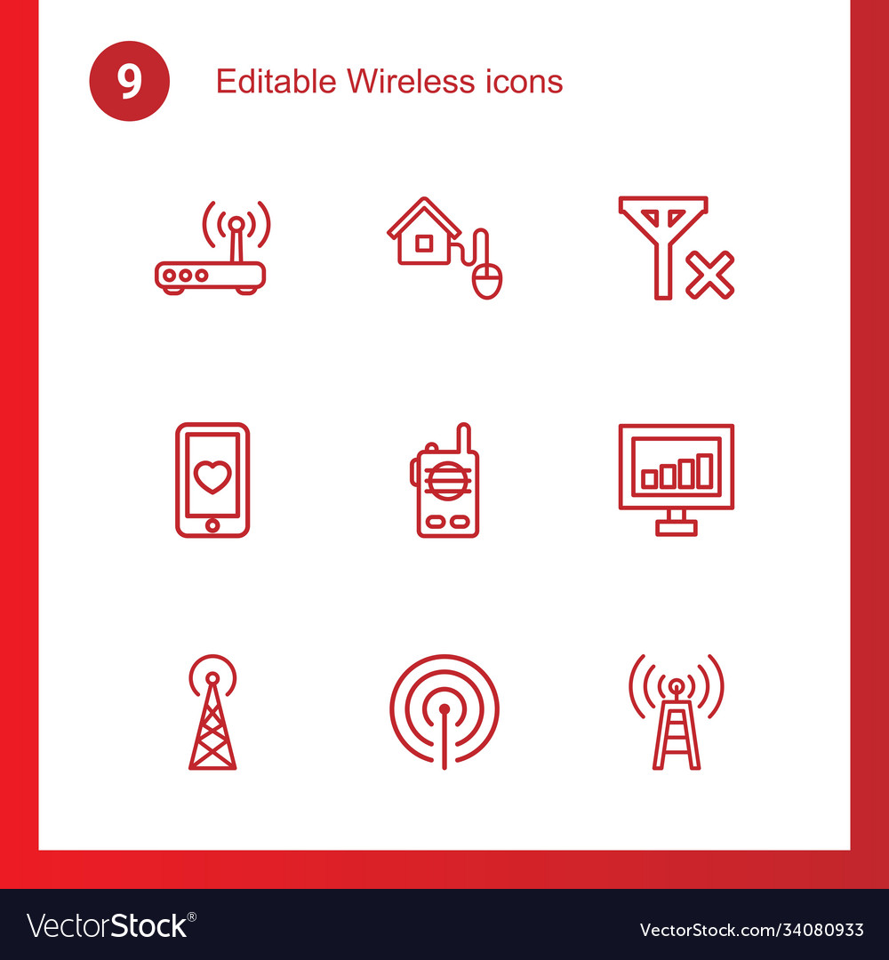 Wireless icons Royalty Free Vector Image - VectorStock
