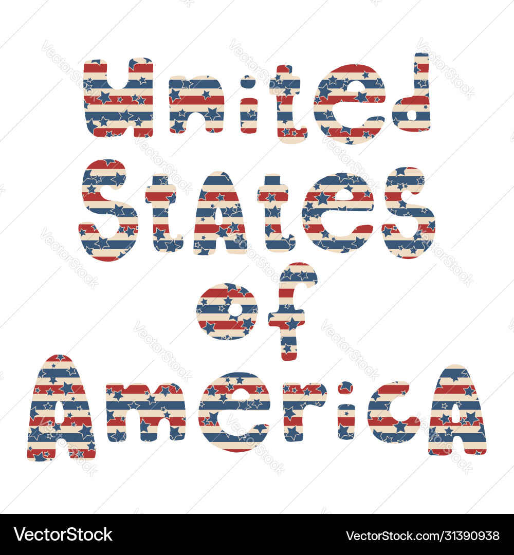 American patriotic lettering Royalty Free Vector Image