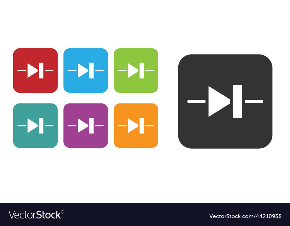 Black diode in electronic circuit icon isolated Vector Image