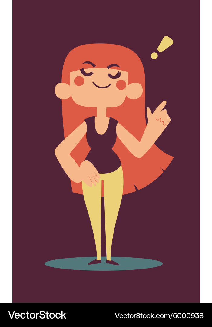 Cartoon girl having an idea Royalty Free Vector Image