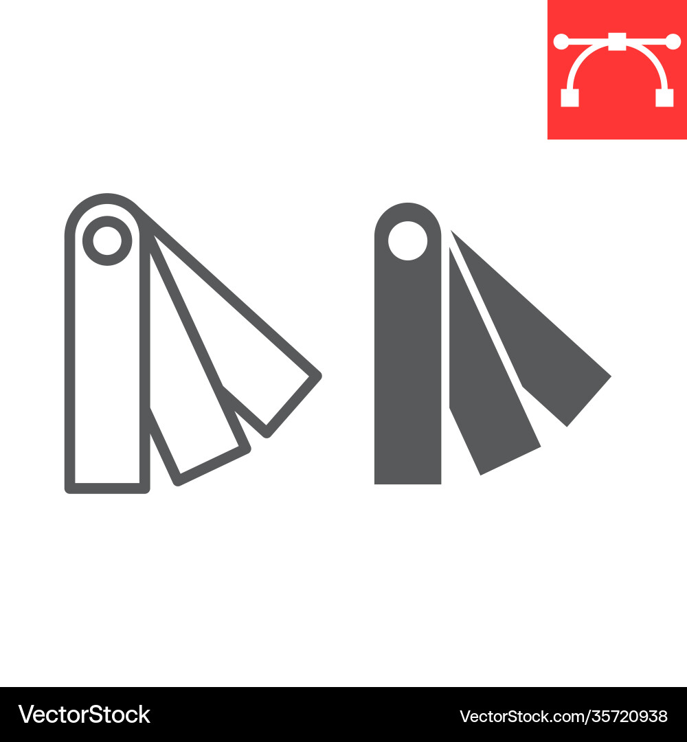 Color charts line and glyph icon multicolor Vector Image