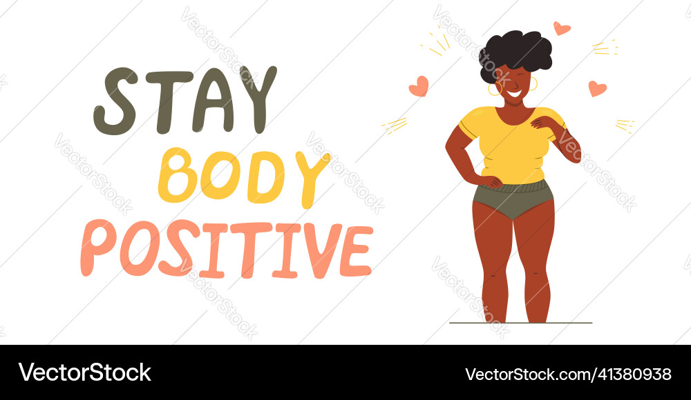 Concept of body acceptance positivity Royalty Free Vector