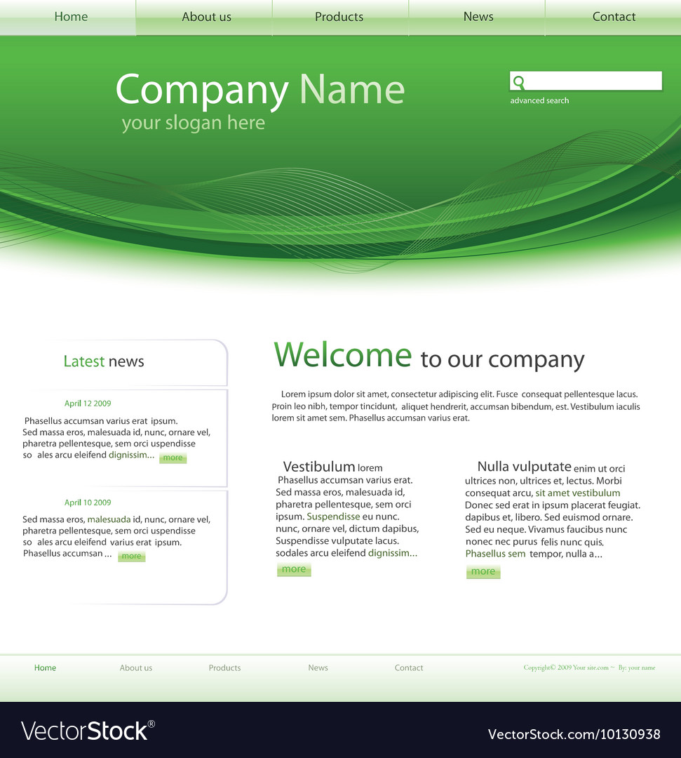 Editable website template Royalty Free Vector Image