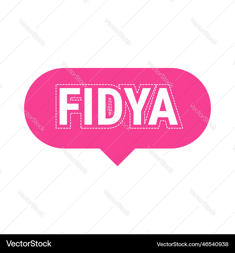 Fidya pink callout banner with information Vector Image