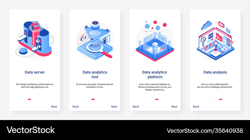 Isometric data analytics analysis digital Vector Image