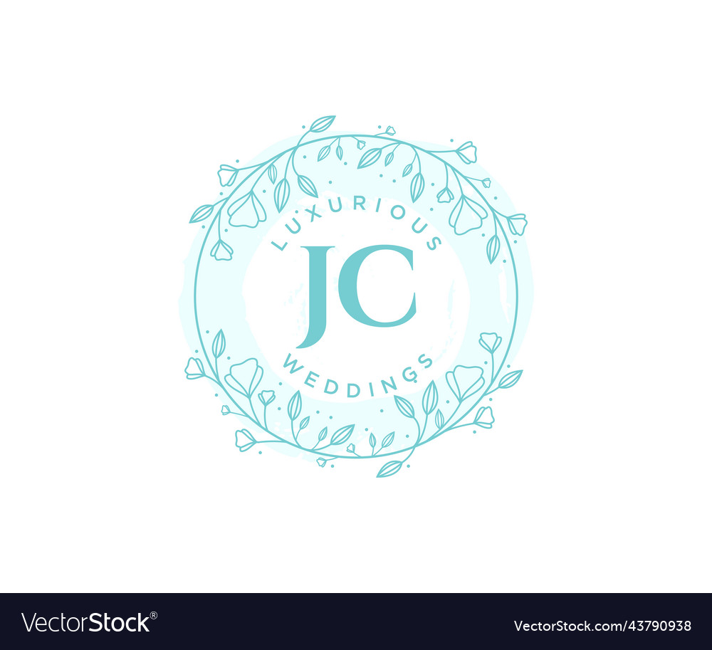 Jc initials letter wedding monogram logos Vector Image