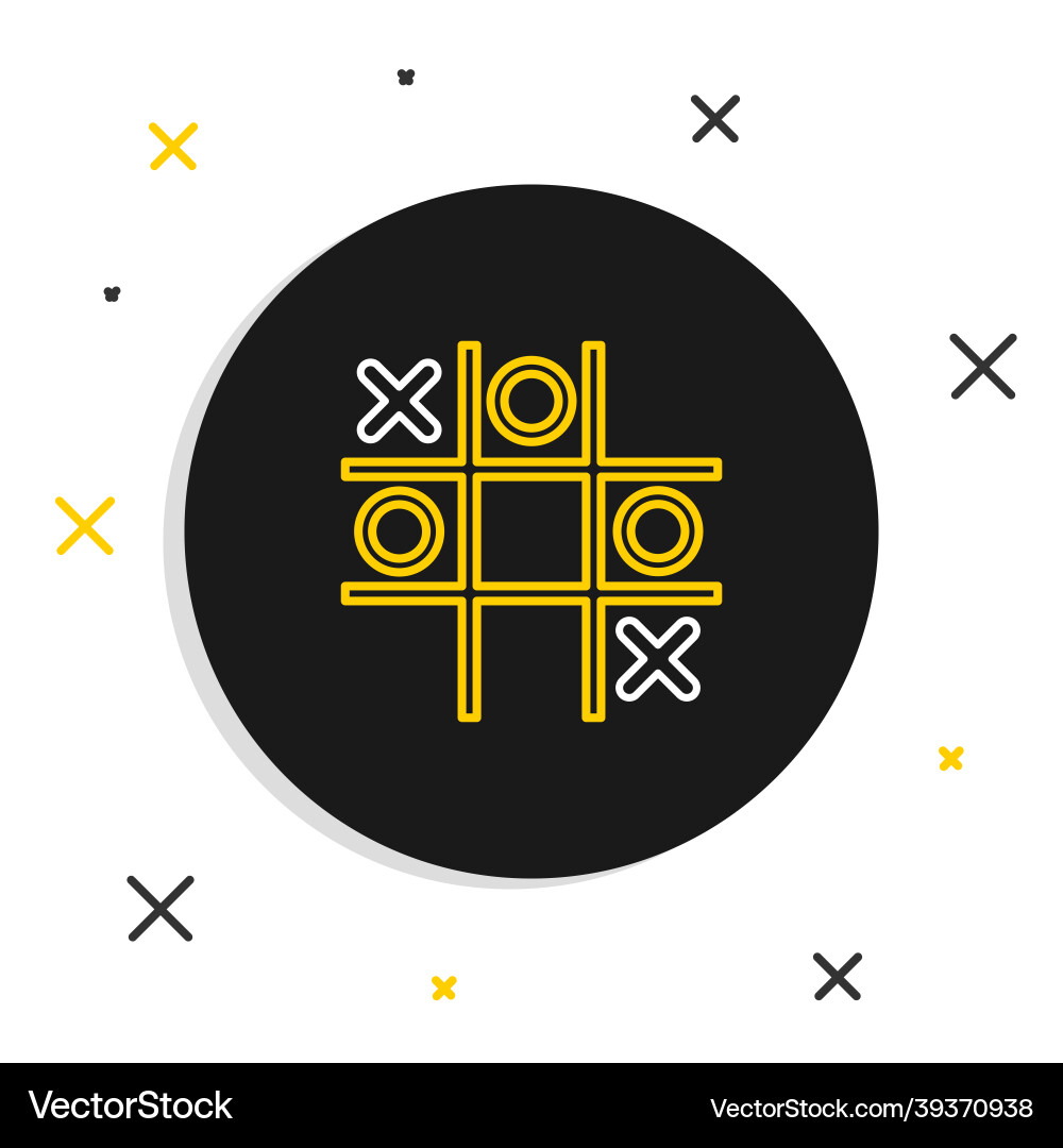 Line tic tac toe game icon isolated on white Vector Image