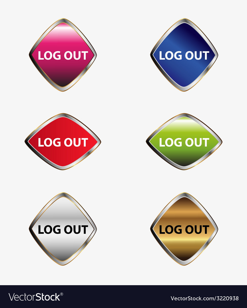 Logout button set Royalty Free Vector Image - VectorStock