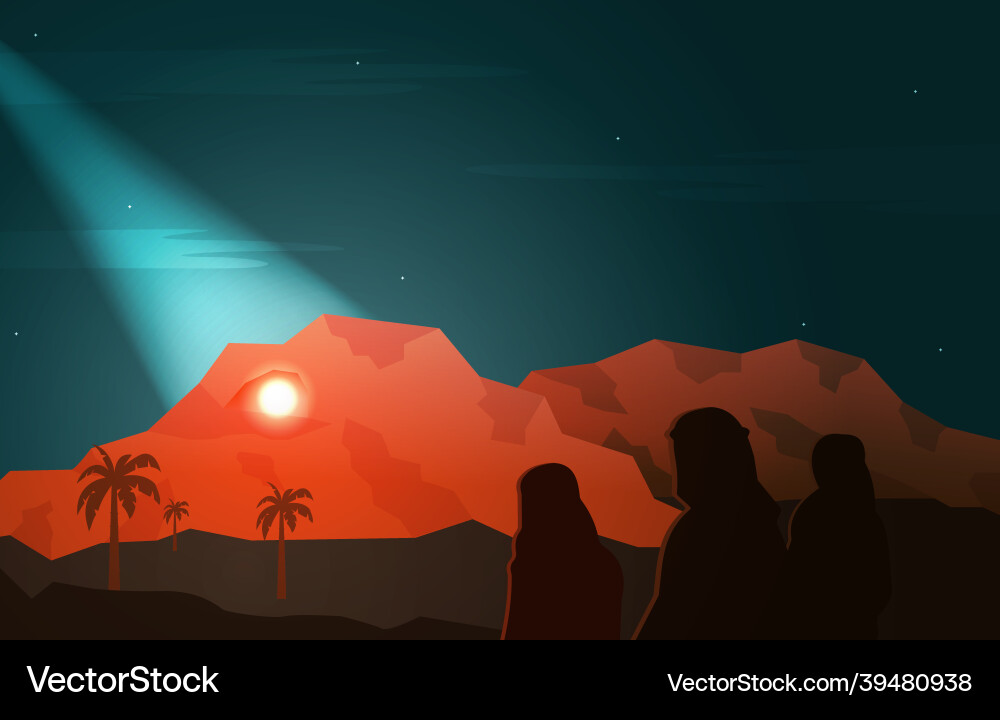 Nabi prophet muhammad messenger hira cave islam Vector Image