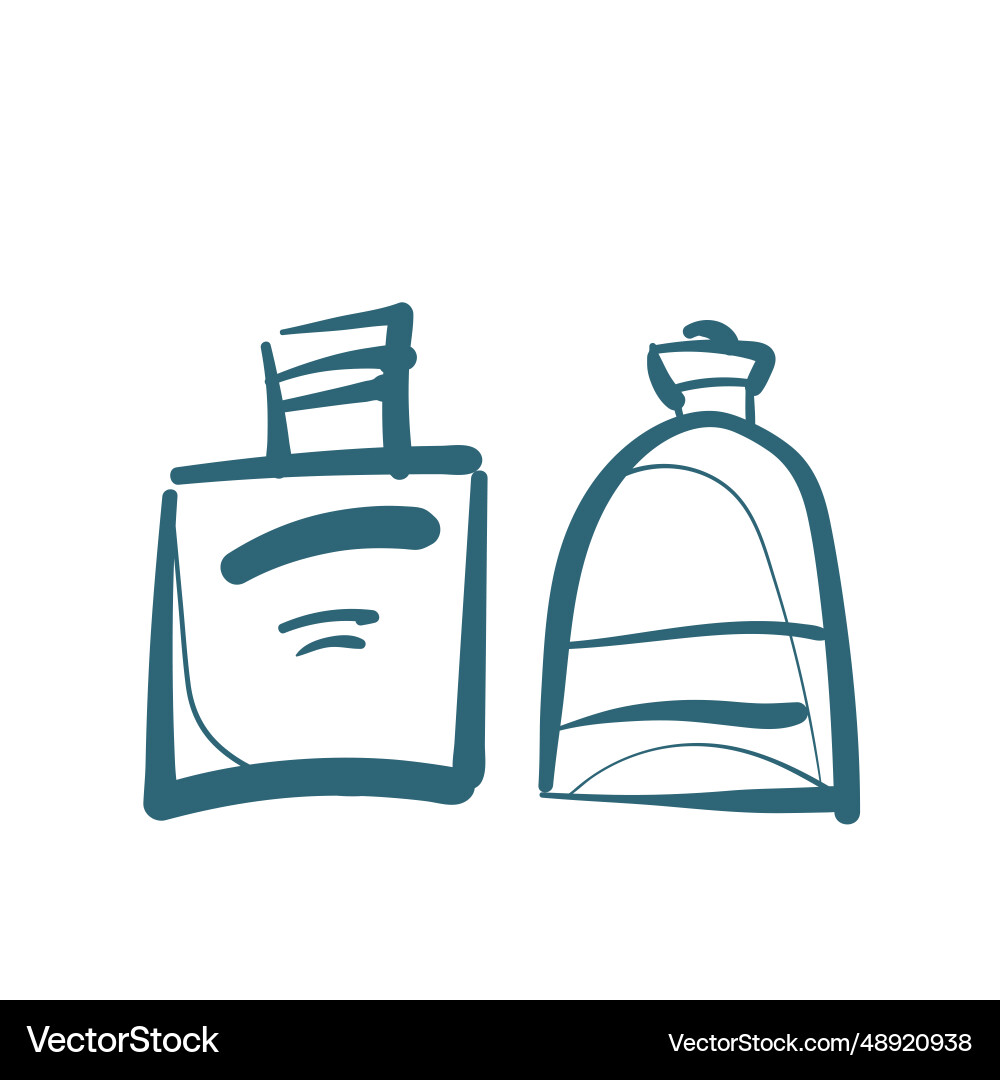 Perfume doodle isolated line art sketch hand drawn