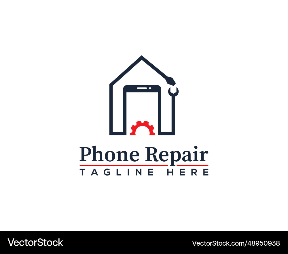 Phone fix and repair service store creative logo Vector Image