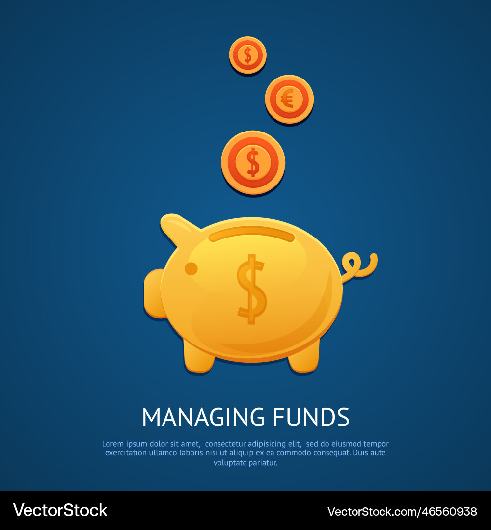 Piggy bank poster Royalty Free Vector Image - VectorStock