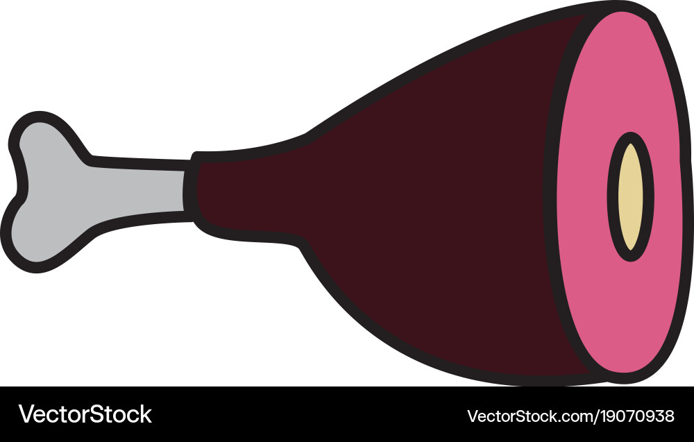 Pork ham food symbol Royalty Free Vector Image