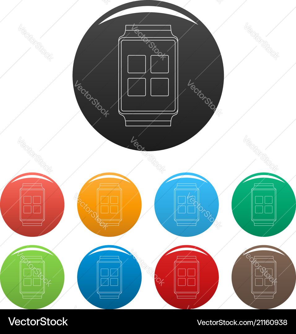 Sport clock icons set color Royalty Free Vector Image