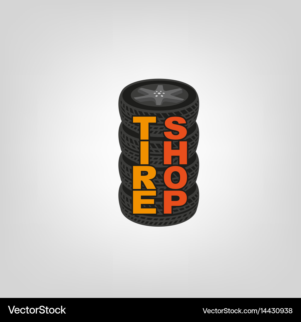Tire shop logo Royalty Free Vector Image - VectorStock